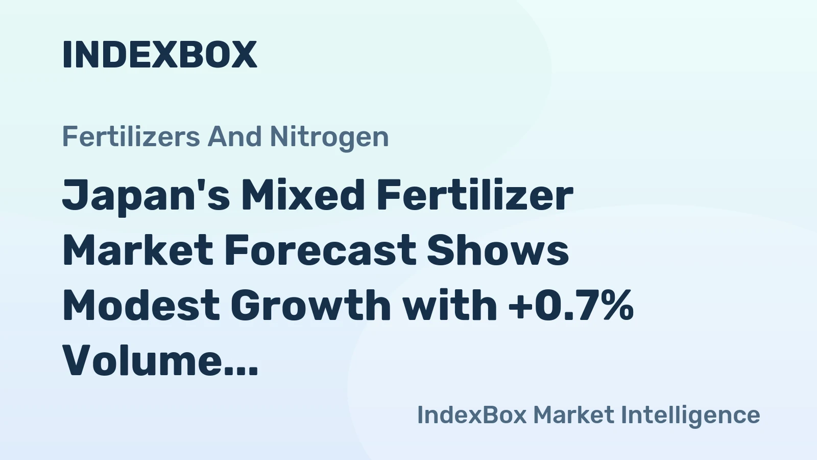 Japan's Mixed Fertilizer Market Forecast Shows Modest Growth with +0.7% Volume CAGR Through 2035
