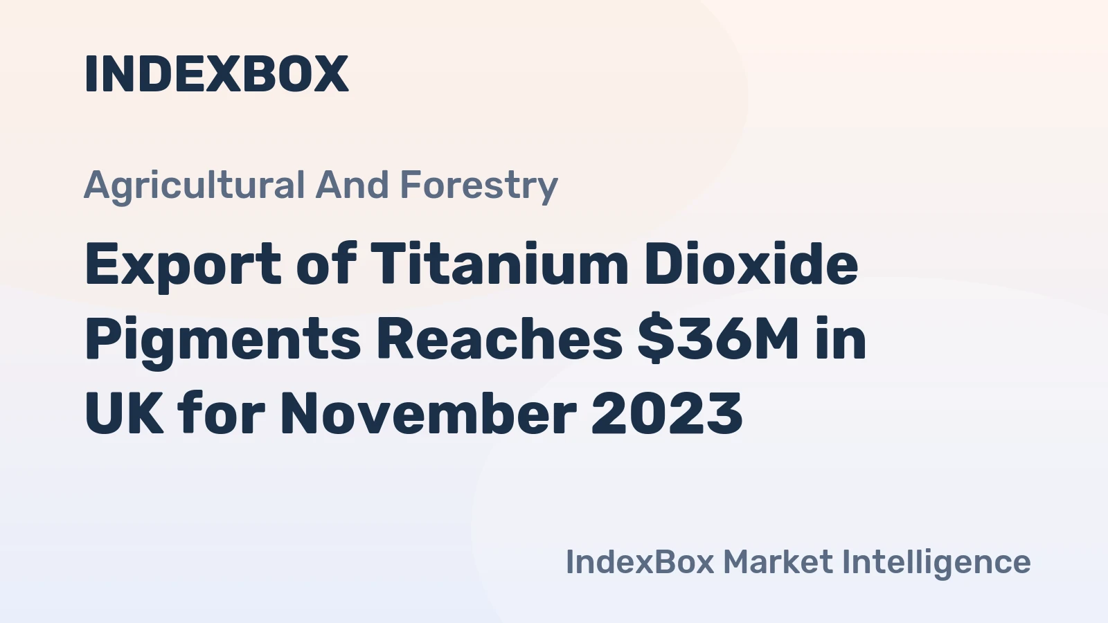 Export of Titanium Dioxide Pigments Reaches $36M in UK for November 2023