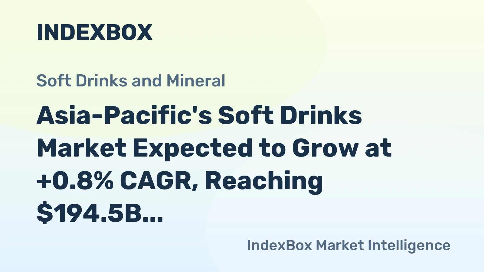 Asia-Pacific's Soft Drinks Market Expected to Grow at +0.8% CAGR, Reaching $194.5B by 2035