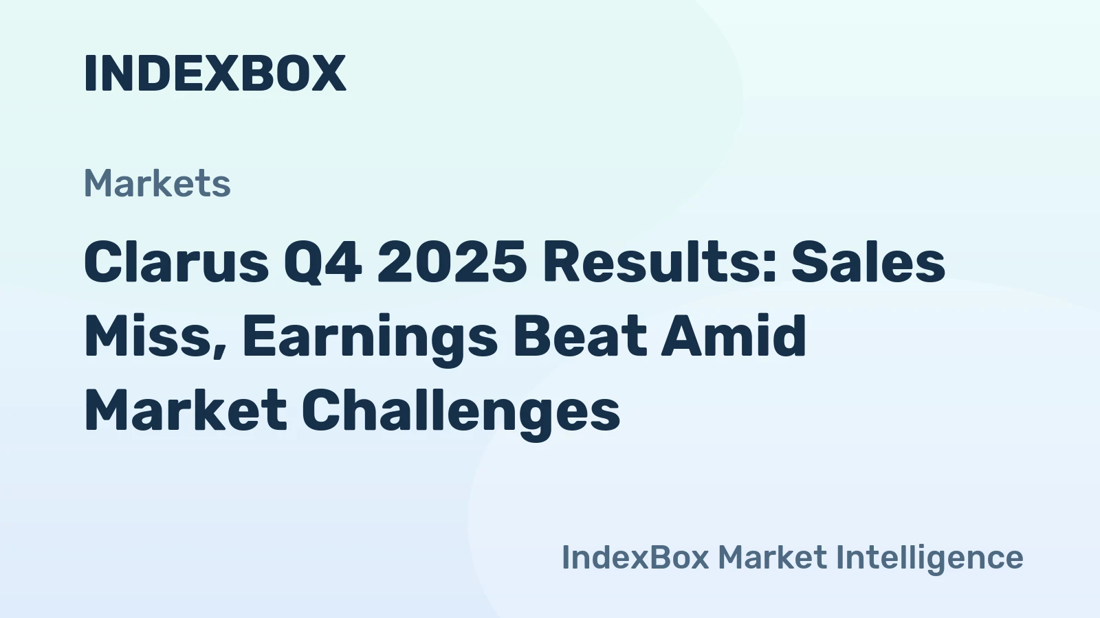 Clarus Q4 2025 Results: Sales Miss, Earnings Beat Amid Market Challenges