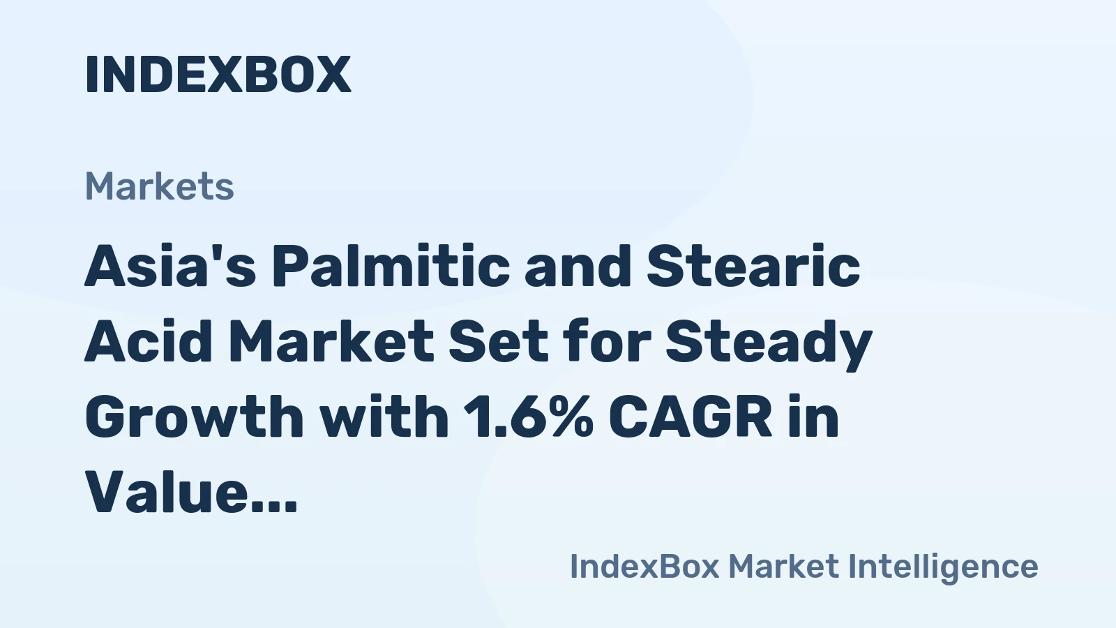 Asia's Palmitic and Stearic Acid Market Set for Steady Growth with 1.6% CAGR in Value Through 2035