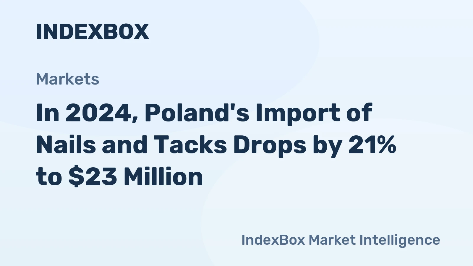 In 2024, Poland's Import of Nails and Tacks Drops by 21% to $23 Million.