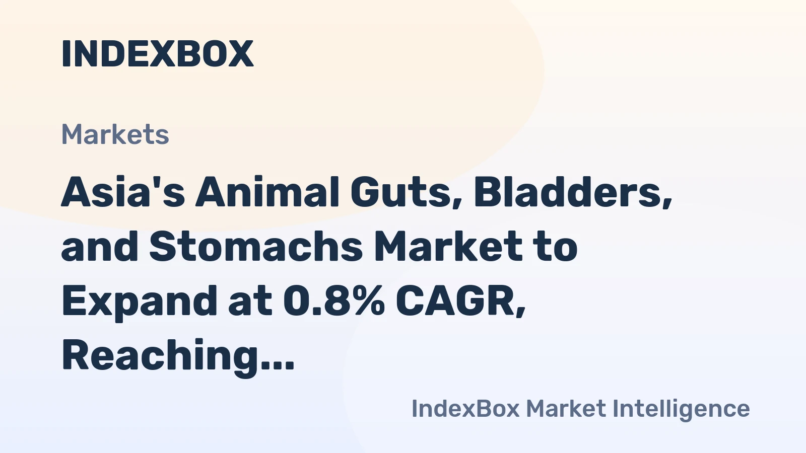 Asia's Animal Guts, Bladders, and Stomachs Market to Expand at 0.8% CAGR, Reaching 4.3M tons by 2035