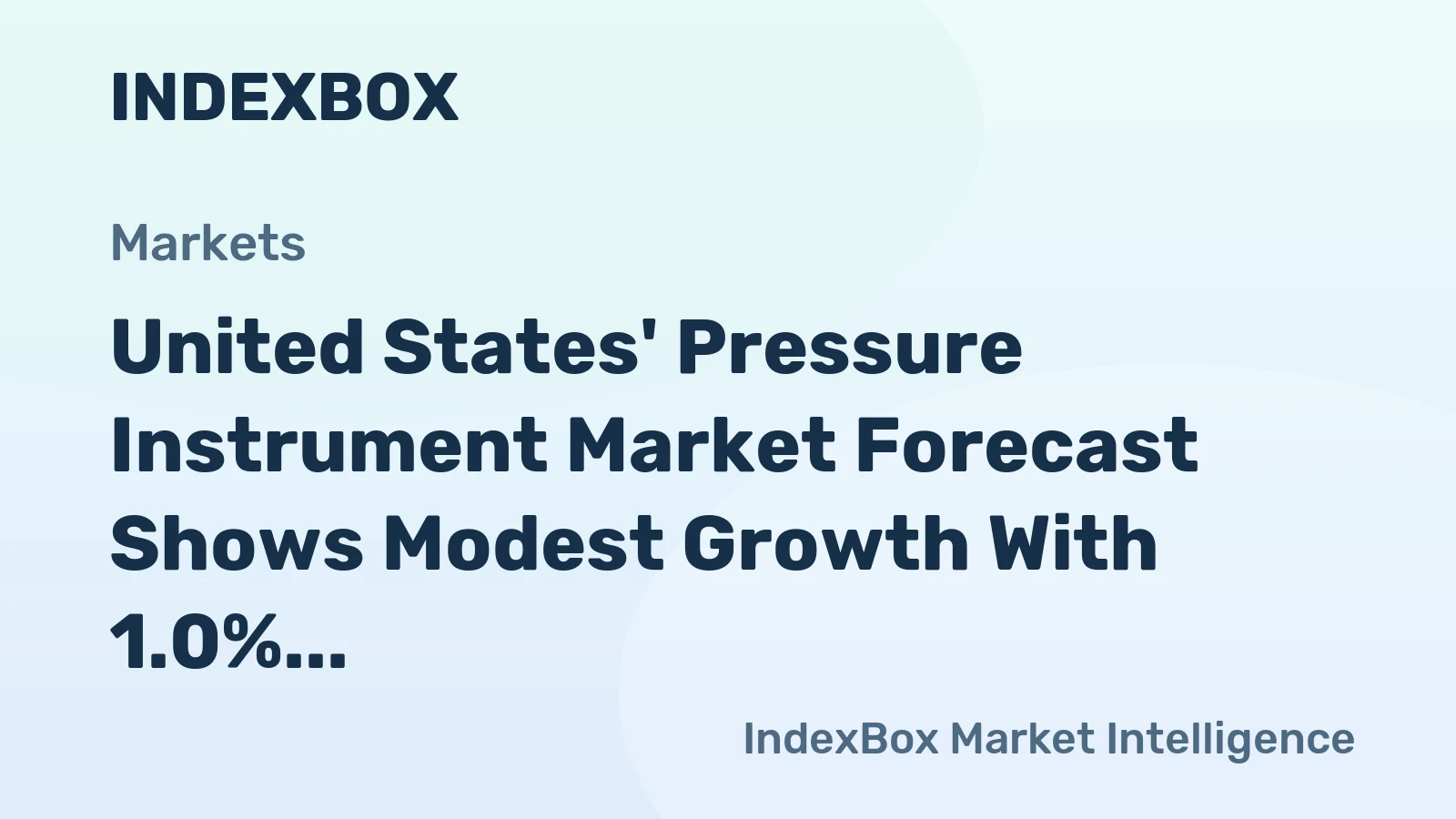 United States' Pressure Instrument Market Forecast Shows Modest Growth With 1.0% CAGR