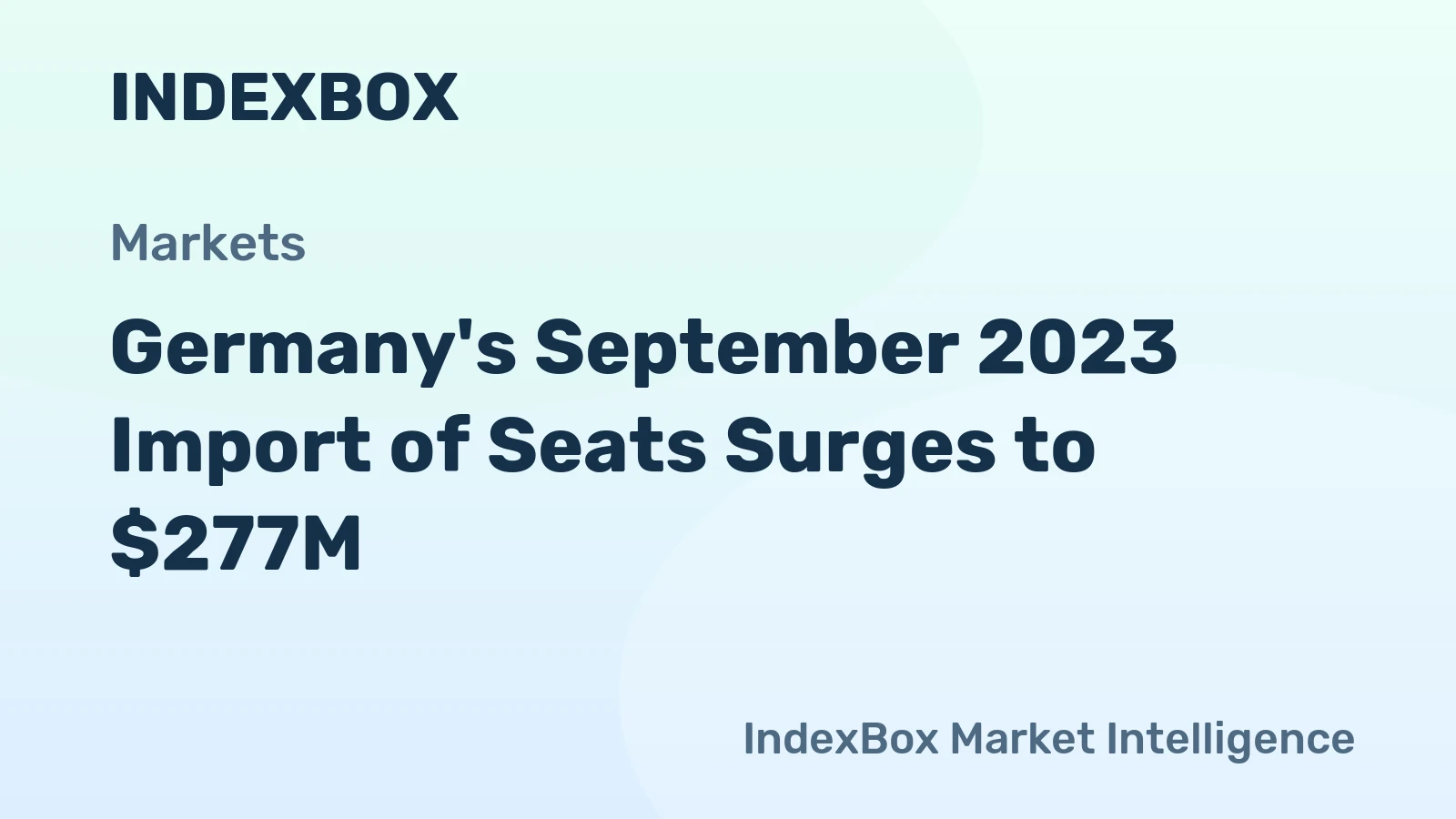 Germany's September 2023 Import of Seats Surges to $277M