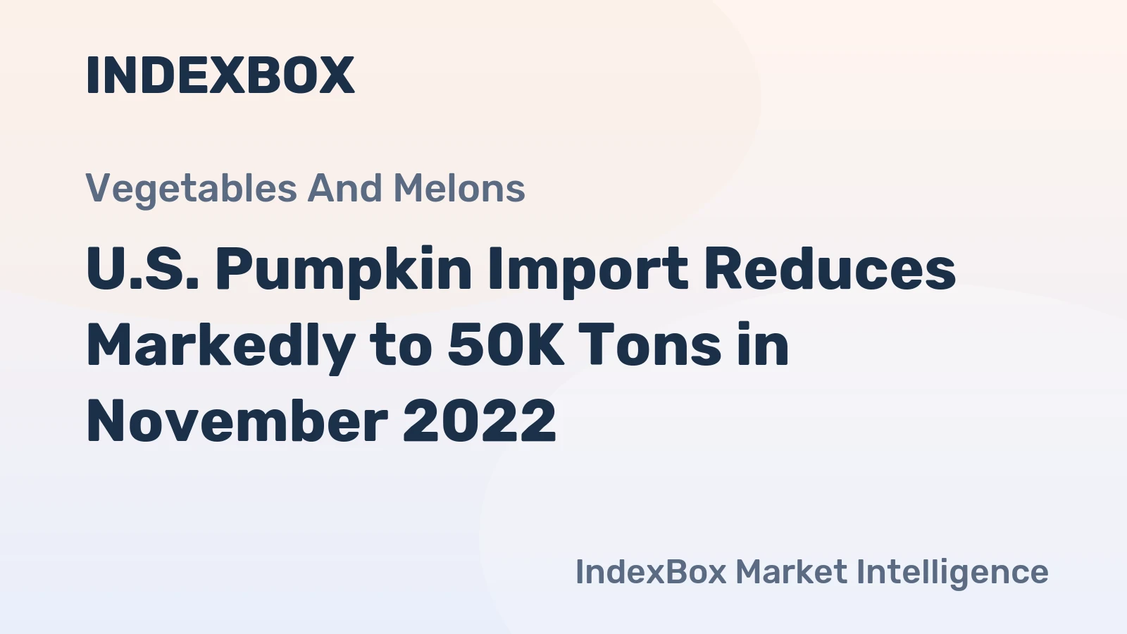 U.S. Pumpkin Import Reduces Markedly to 50K Tons in November 2022