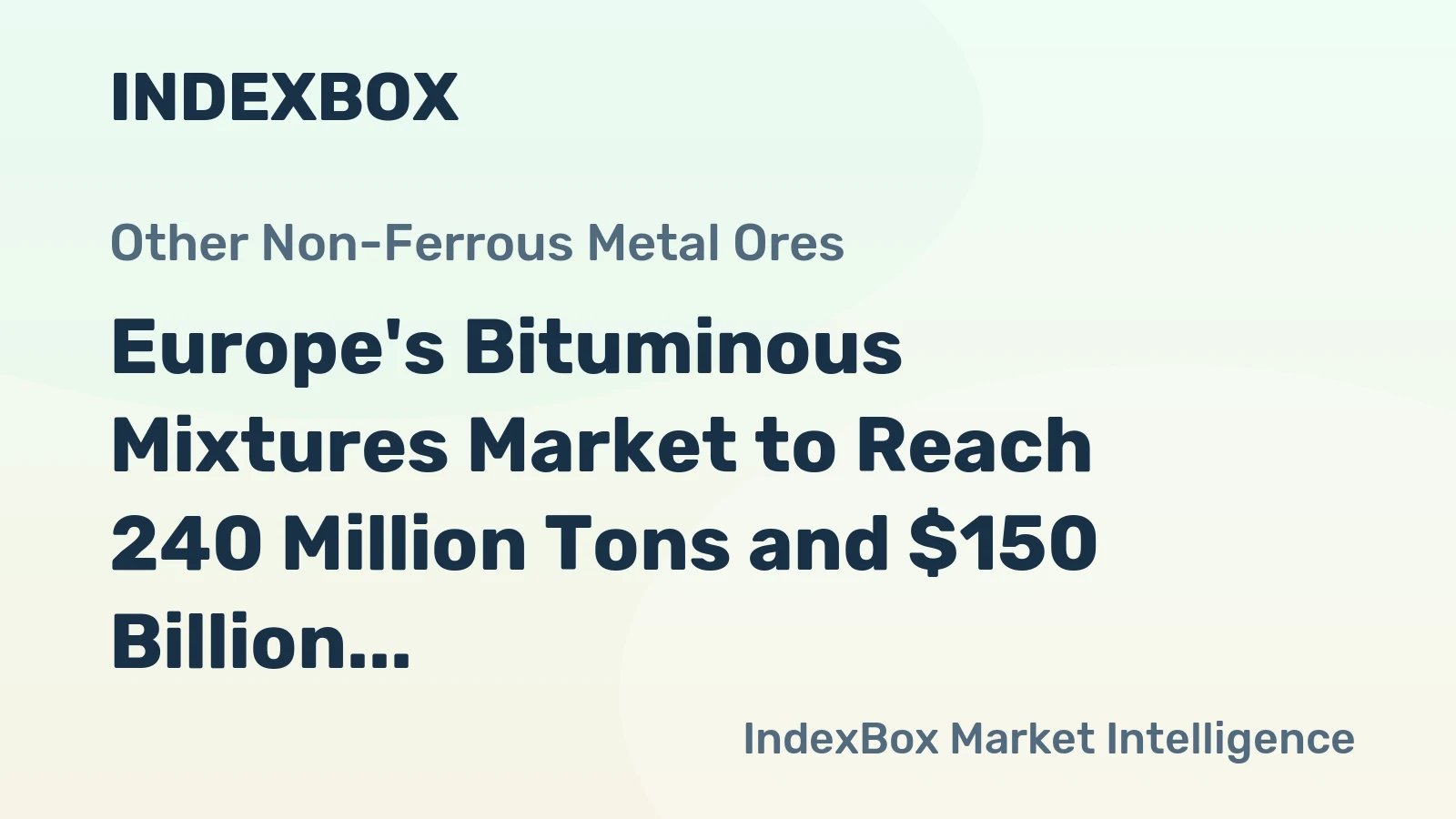 Europe's Bituminous Mixtures Market to Reach 240 Million Tons and $150 Billion by 2035
