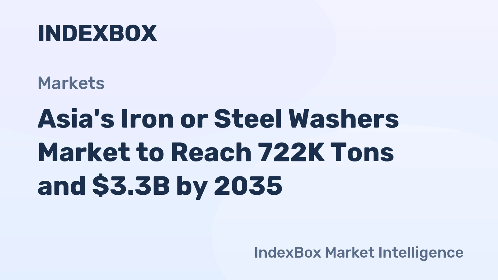 Asia's Iron or Steel Washers Market to Reach 722K Tons and $3.3B by 2035