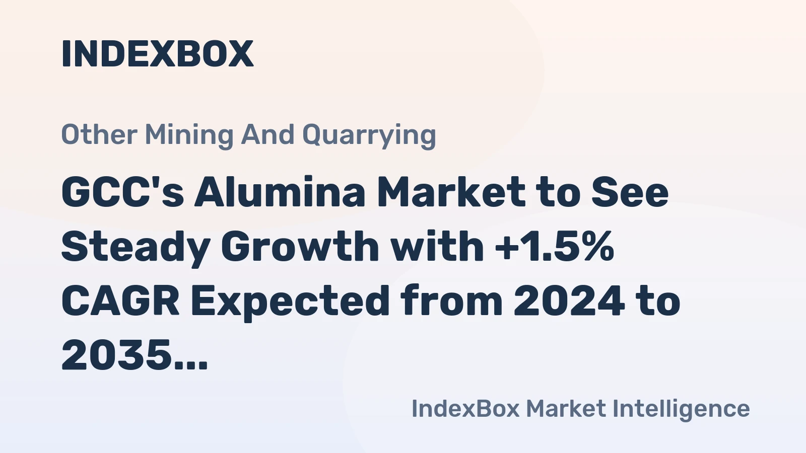 GCC's Alumina Market to See Steady Growth with +1.5% CAGR Expected from 2024 to 2035