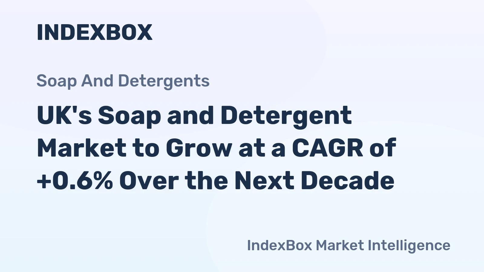 UK's Soap and Detergent Market to Grow at a CAGR of +0.6% Over the Next Decade