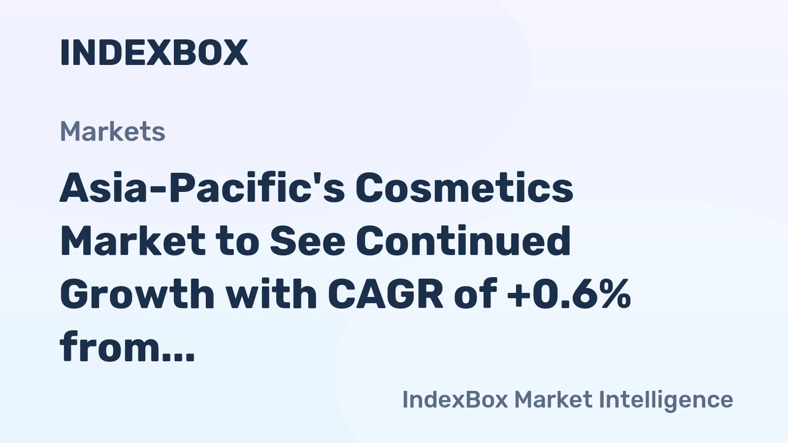 Asia-Pacific's Cosmetics Market to See Continued Growth with CAGR of +0.6% from 2024-2035