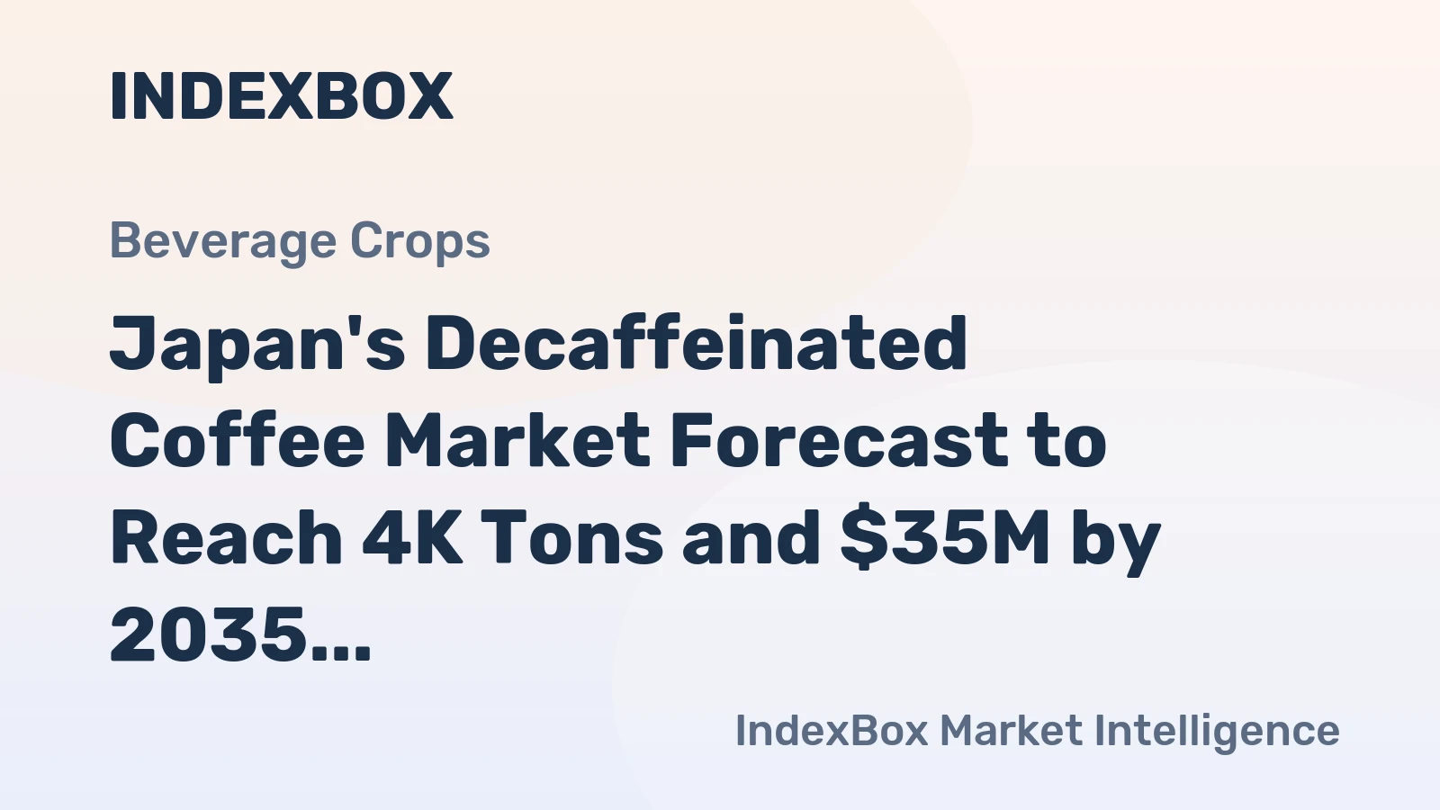 Japan's Decaffeinated Coffee Market Forecast to Reach 4K Tons and $35M by 2035