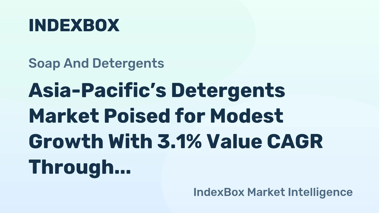 Asia-Pacific’s Detergents Market Poised for Modest Growth With 3.1% Value CAGR Through 2035