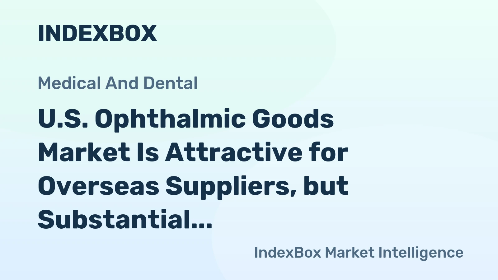 U.S. Ophthalmic Goods Market Is Attractive for Overseas Suppliers, but Substantial Import Growth Tends to Stabilize