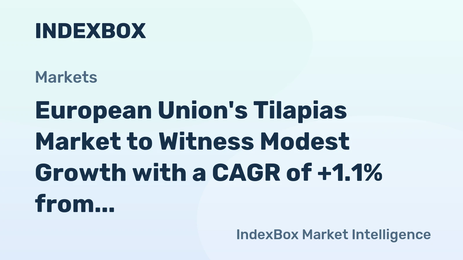 European Union's Tilapias Market to Witness Modest Growth with a CAGR of +1.1% from 2024-2035