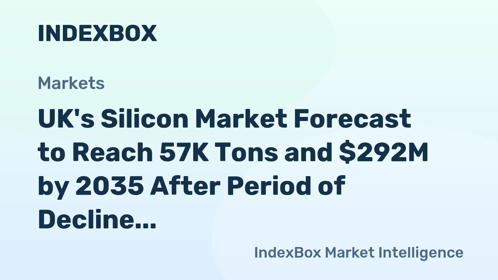 UK's Silicon Market Forecast to Reach 57K Tons and $292M by 2035 After Period of Decline