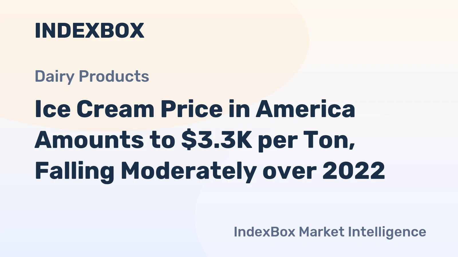 Ice Cream Price in America Amounts to $3.3K per Ton, Falling Moderately over 2022