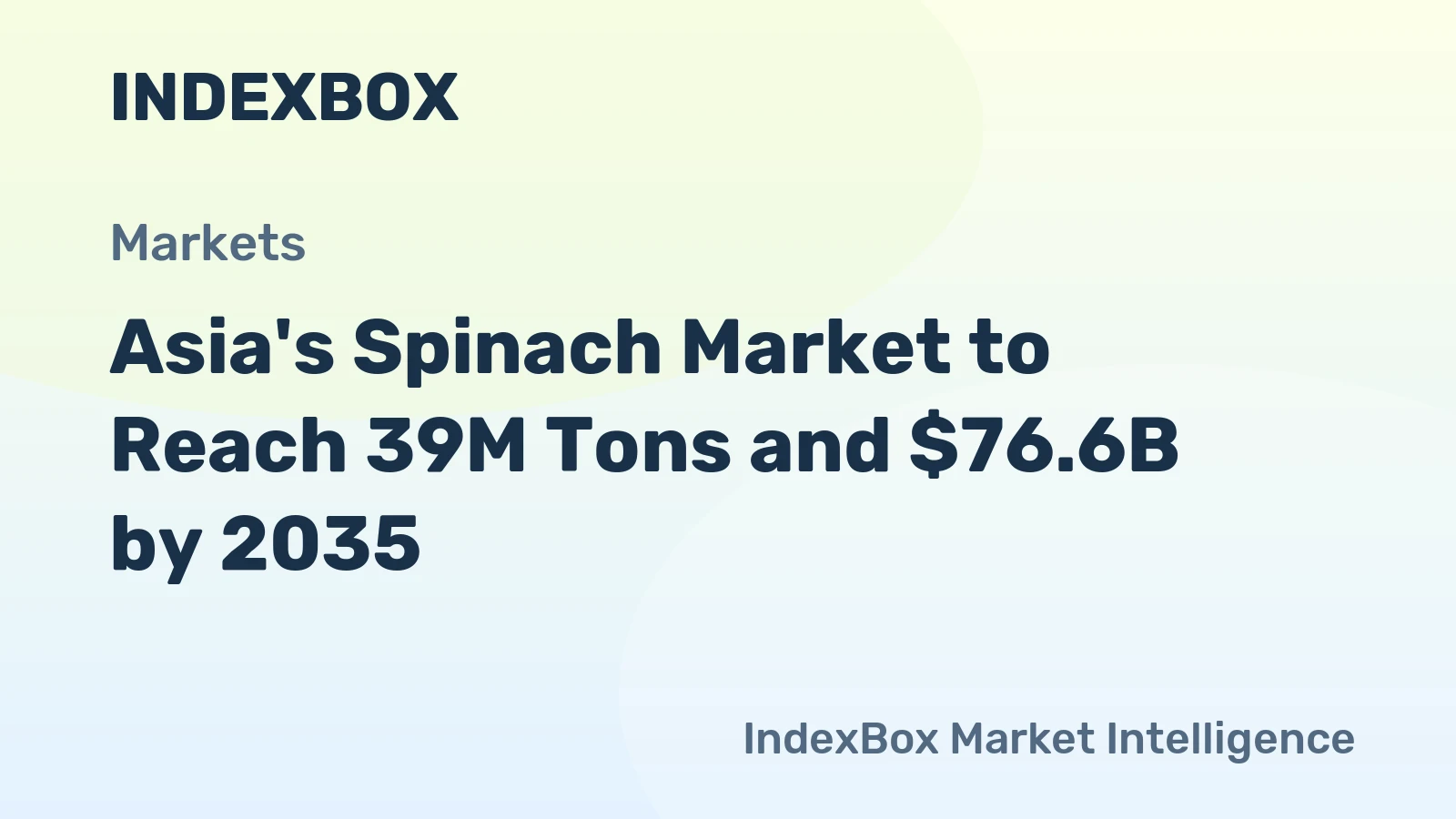Asia's Spinach Market to Reach 39M Tons and $76.6B by 2035