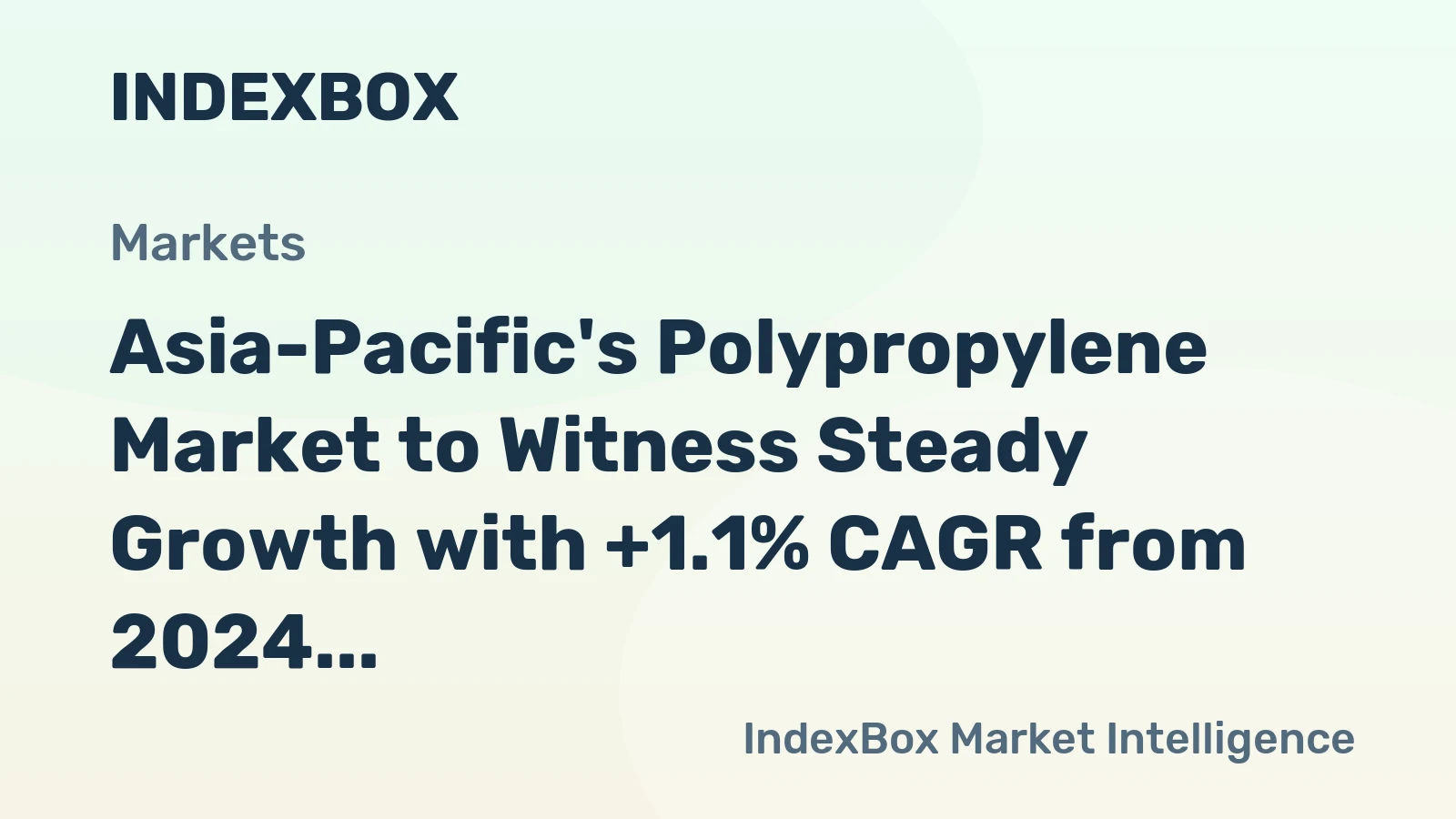 Asia-Pacific's Polypropylene Market to Witness Steady Growth with +1.1% CAGR from 2024 to 2035