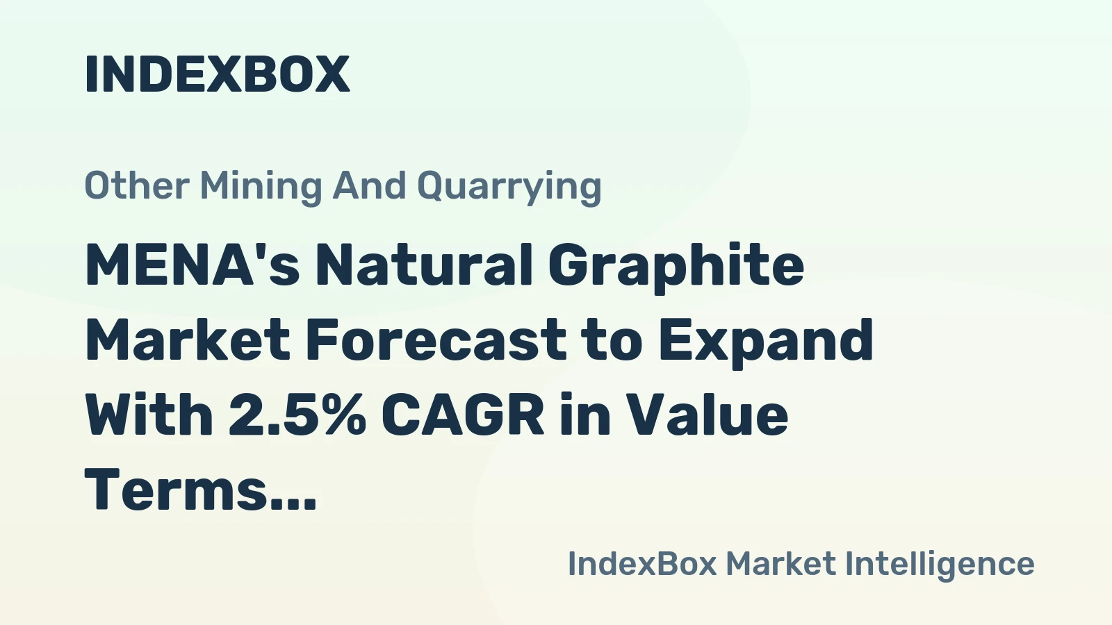 MENA's Natural Graphite Market Forecast to Expand With 2.5% CAGR in Value Terms