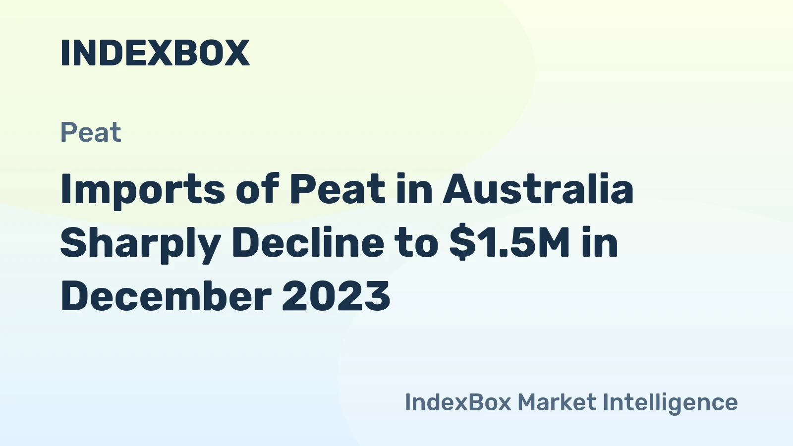Imports of Peat in Australia Sharply Decline to $1.5M in December 2023
