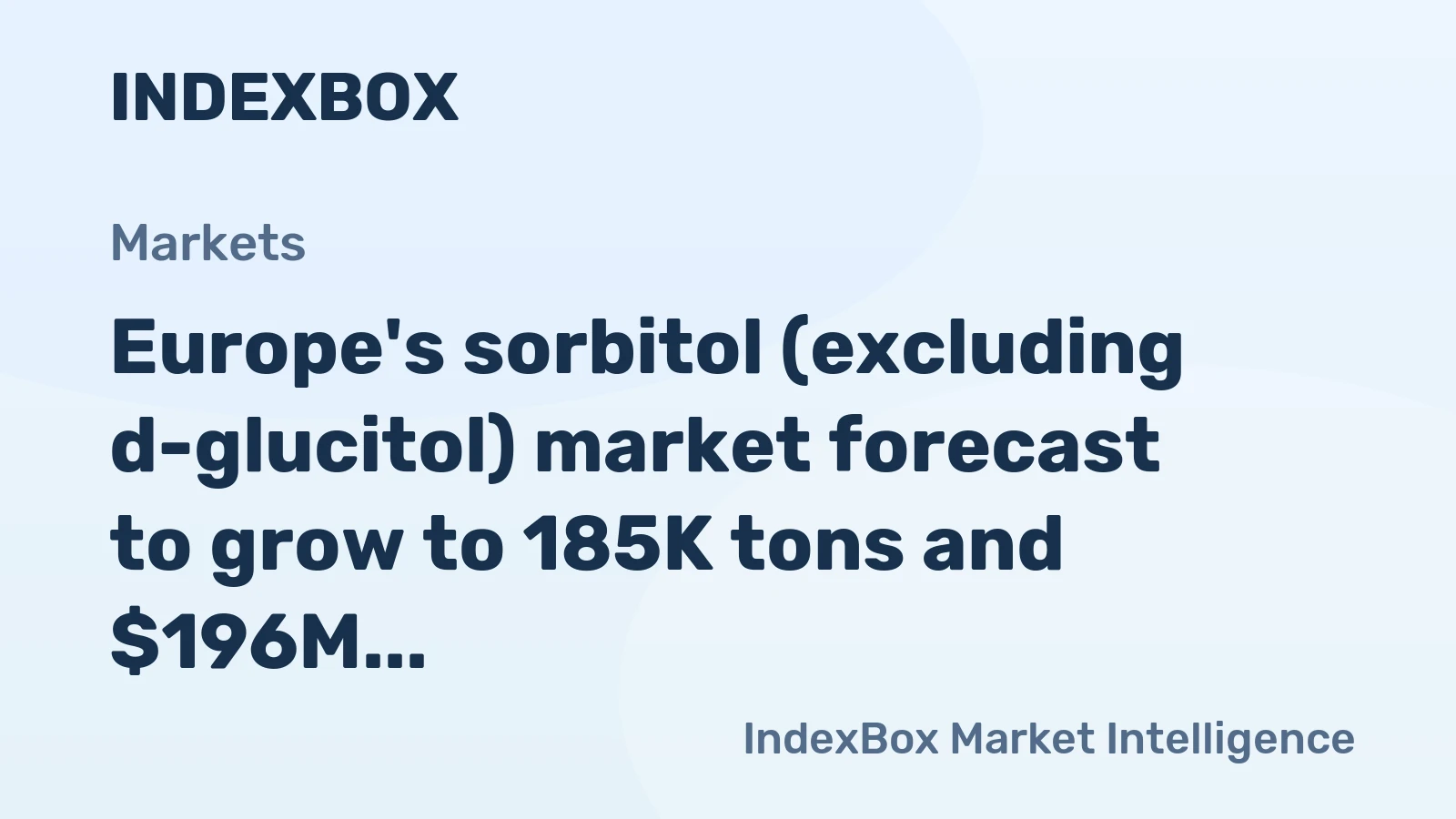 Europe's sorbitol (excluding d-glucitol) market forecast to grow to 185K tons and $196M by 2035, continuing its upward trend.