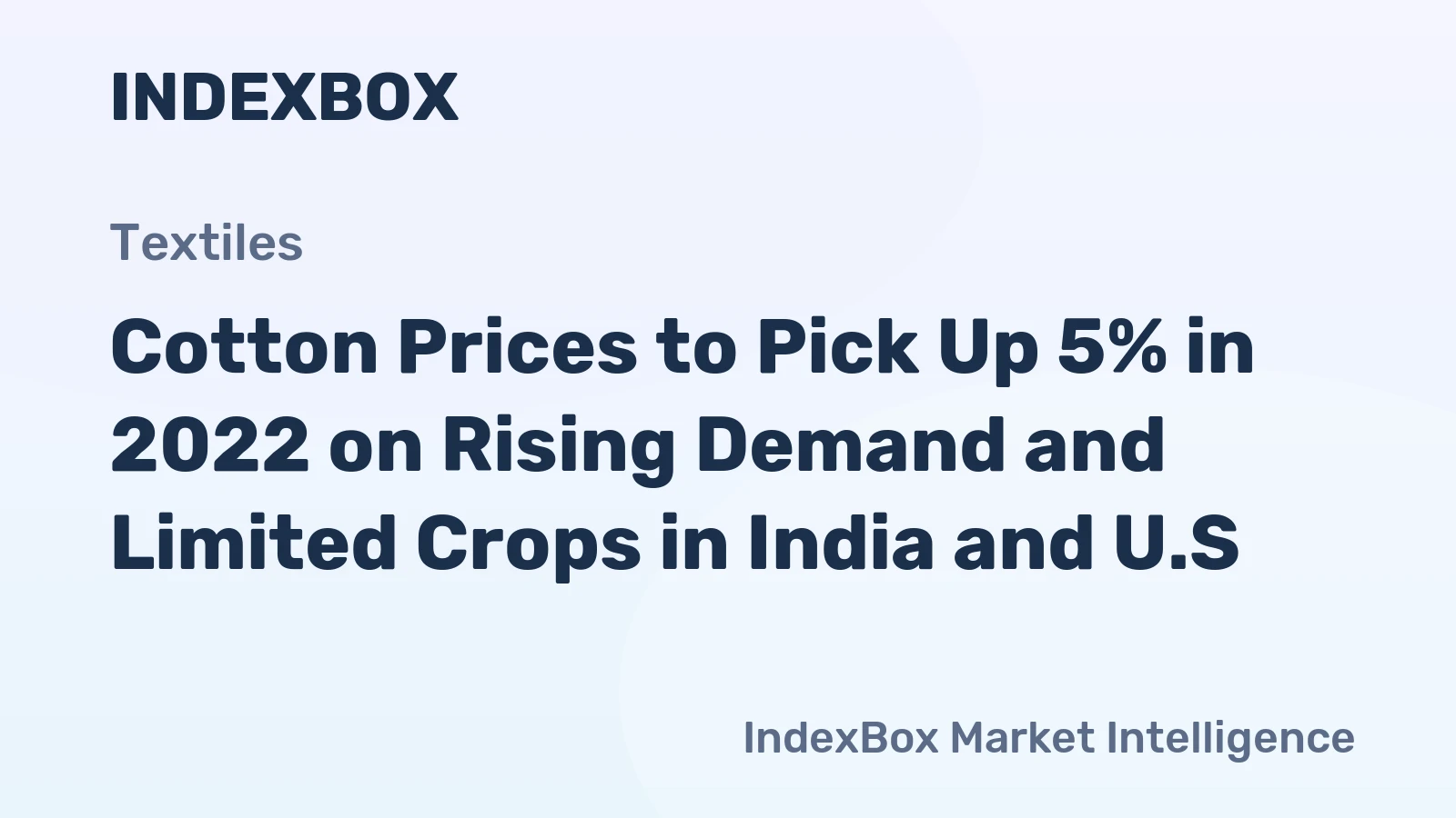 Cotton Prices to Pick Up 5% in 2022 on Rising Demand and Limited Crops in India and U.S.