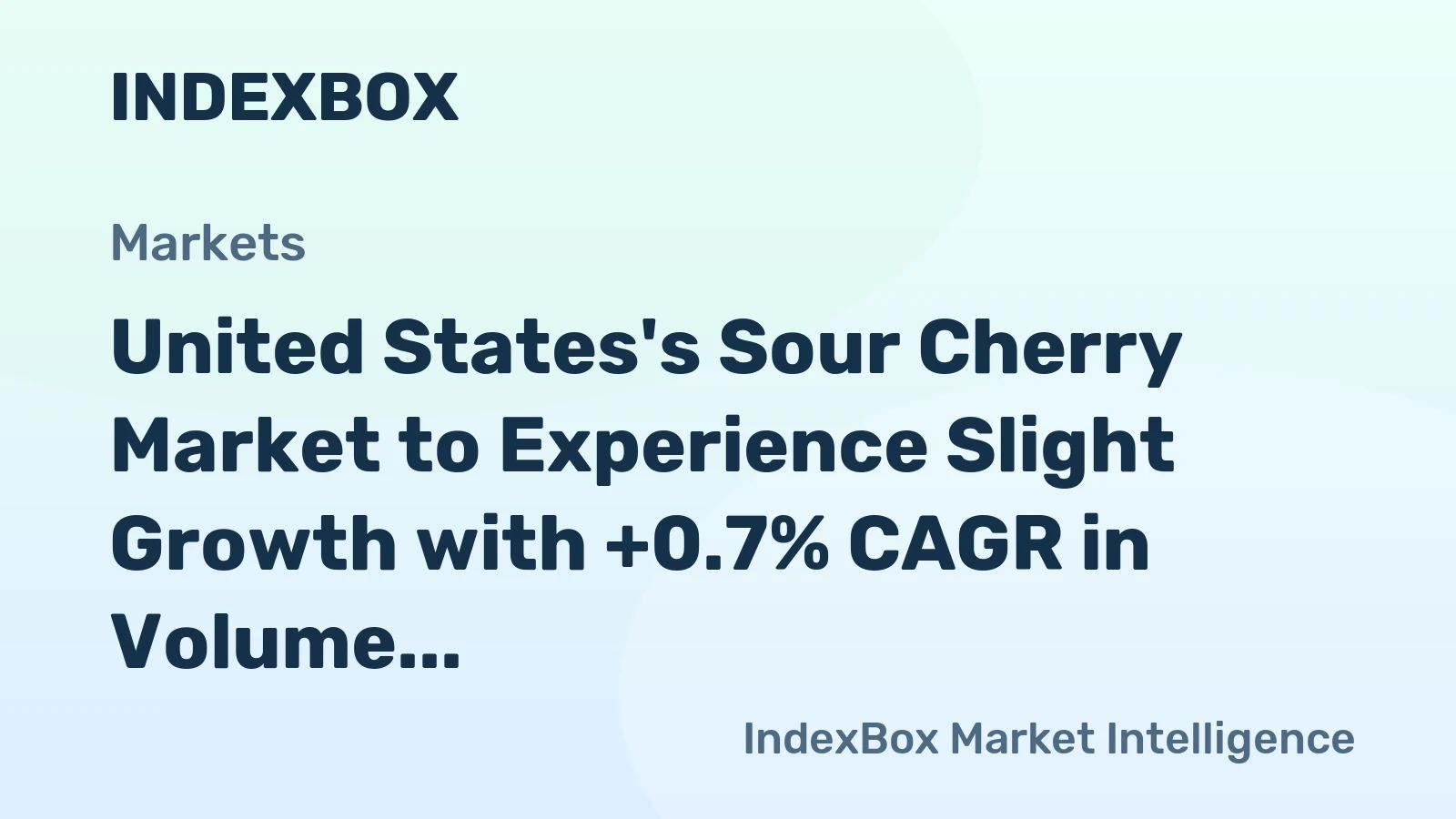 United States's Sour Cherry Market to Experience Slight Growth with +0.7% CAGR in Volume by 2035