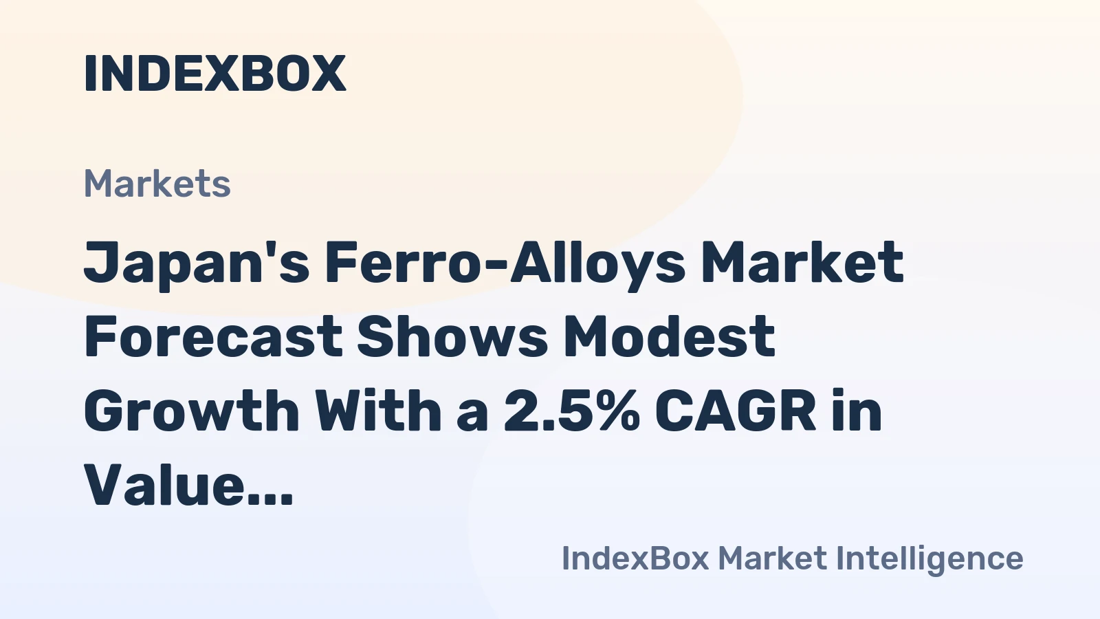 Japan's Ferro-Alloys Market Forecast Shows Modest Growth With a 2.5% CAGR in Value Through 2035