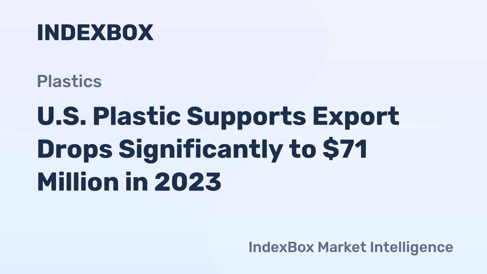 U.S. Plastic Supports Export Drops Significantly to $71 Million in 2023