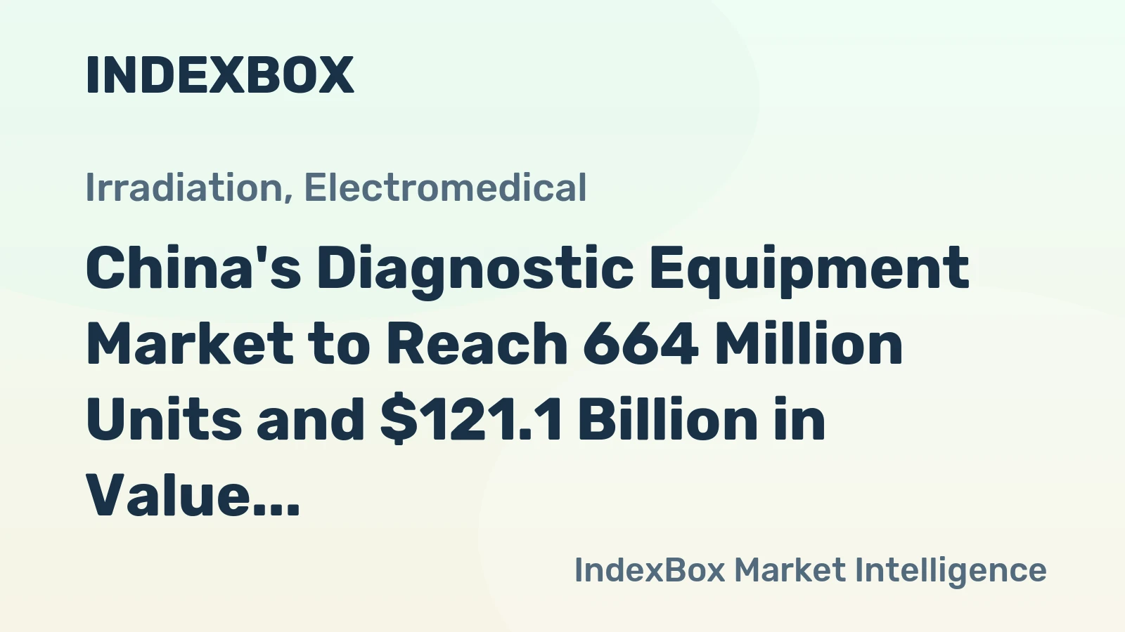 China's Diagnostic Equipment Market to Reach 664 Million Units and $121.1 Billion in Value by 2035