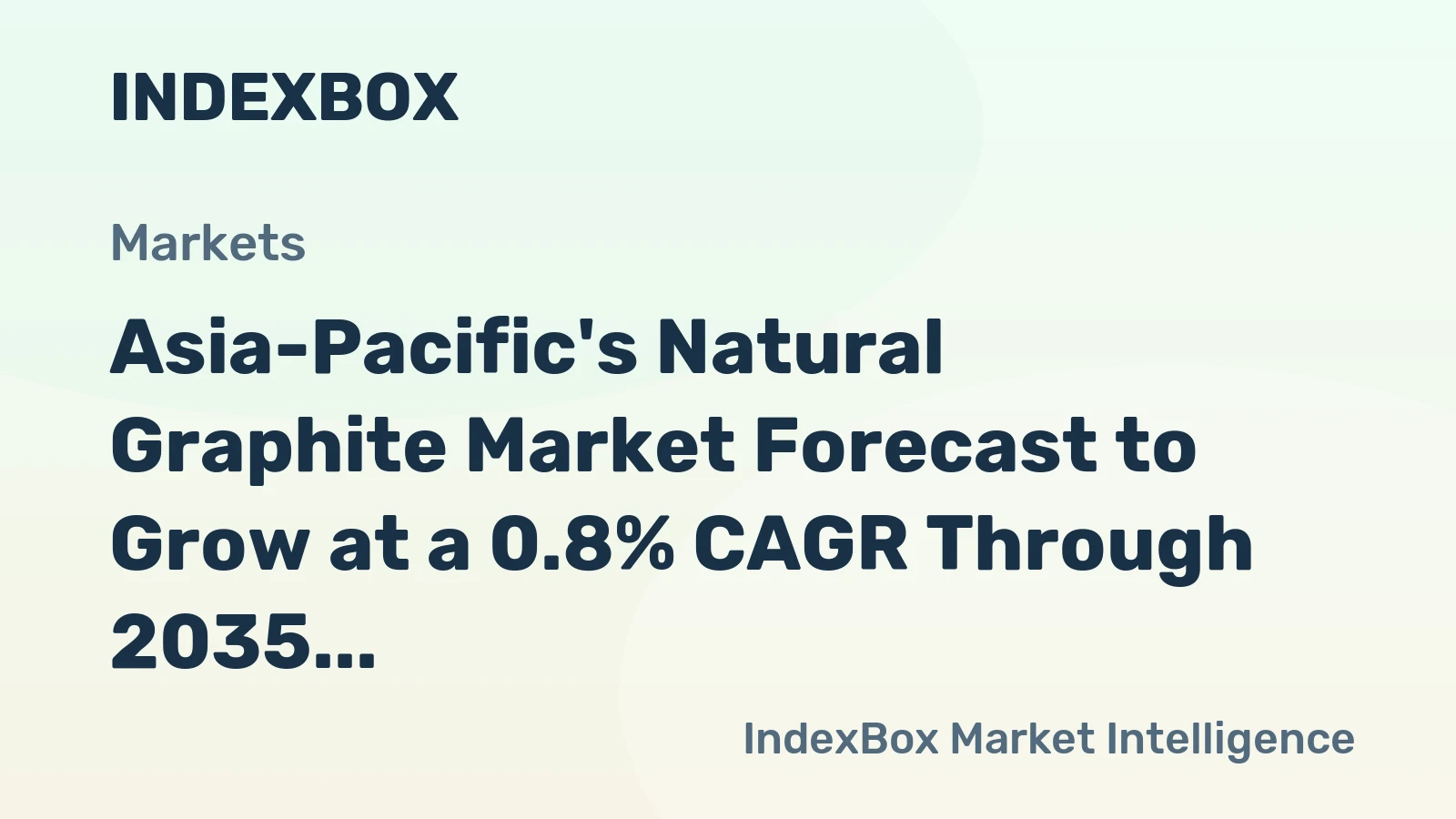 Asia-Pacific's Natural Graphite Market Forecast to Grow at a 0.8% CAGR Through 2035