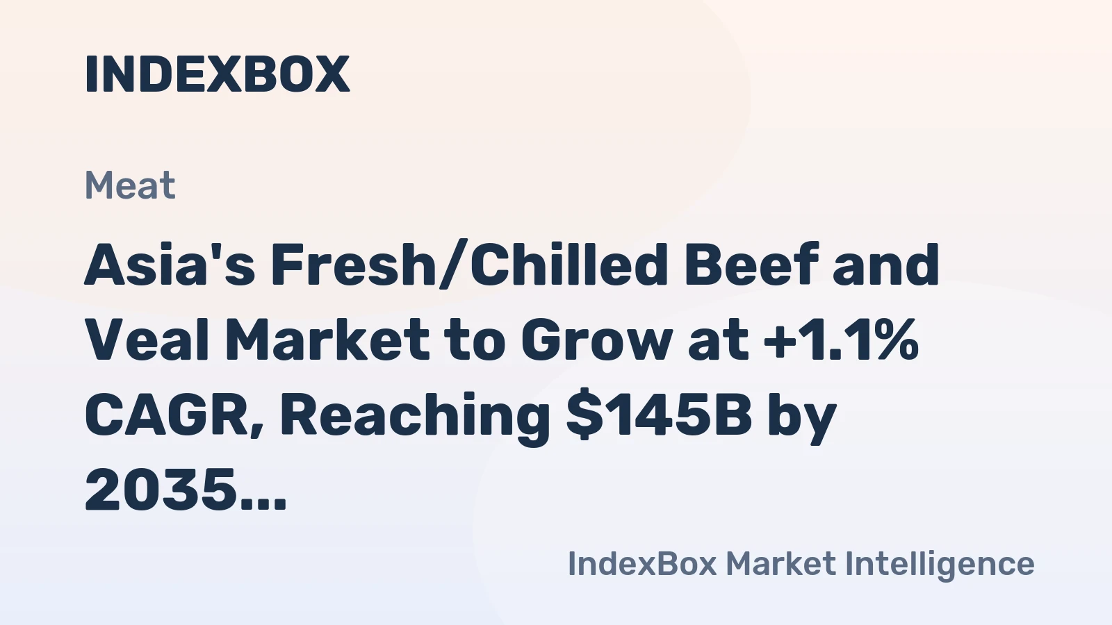 Asia's Fresh/Chilled Beef and Veal Market to Grow at +1.1% CAGR, Reaching $145B by 2035