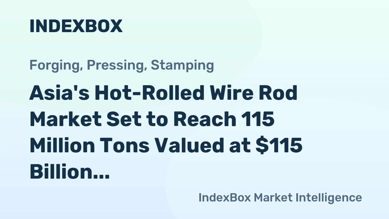 Asia's Hot-Rolled Wire Rod Market Set to Reach 115 Million Tons Valued at $115 Billion