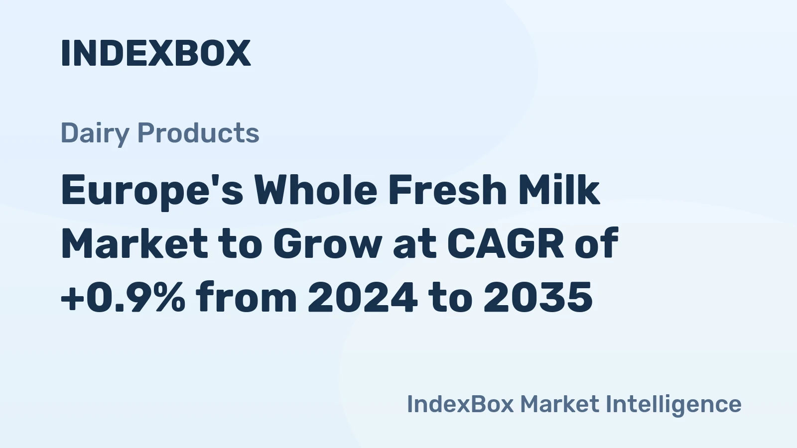 Europe's Whole Fresh Milk Market to Grow at CAGR of +0.9% from 2024 to 2035