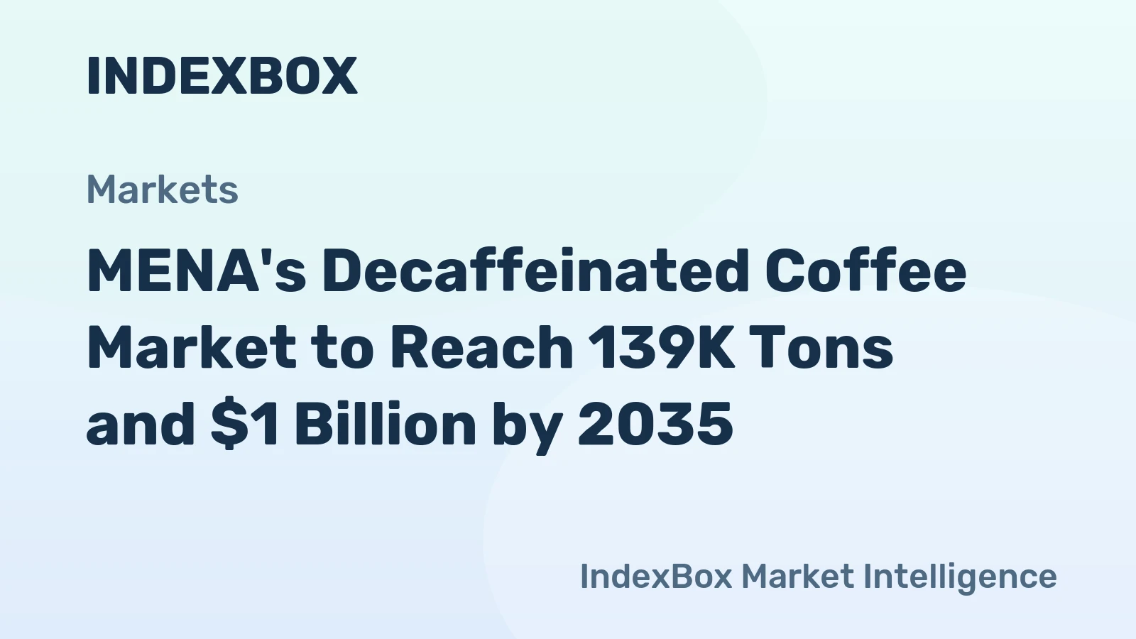 MENA's Decaffeinated Coffee Market to Reach 139K Tons and $1 Billion by 2035