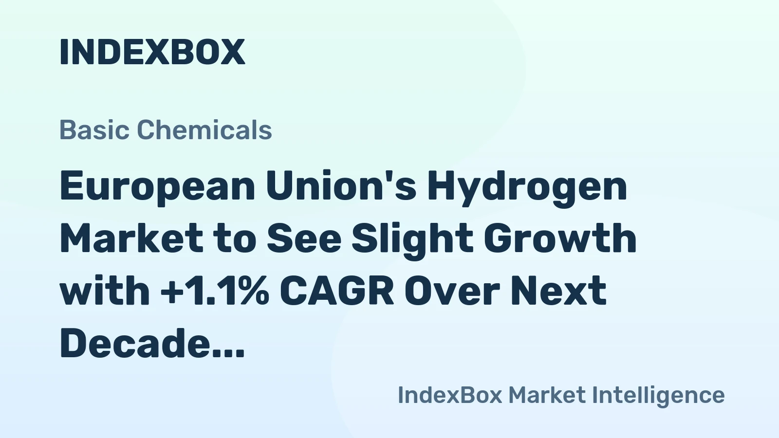 European Union's Hydrogen Market to See Slight Growth with +1.1% CAGR Over Next Decade