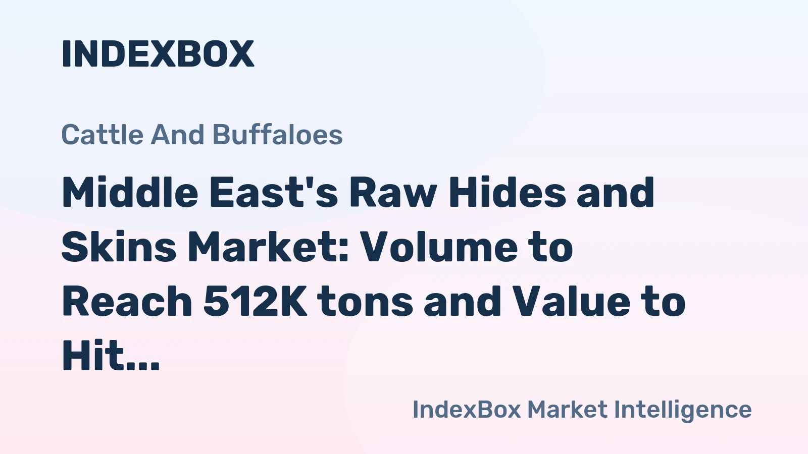 Middle East's Raw Hides and Skins Market: Volume to Reach 512K tons and Value to Hit $626M by 2035