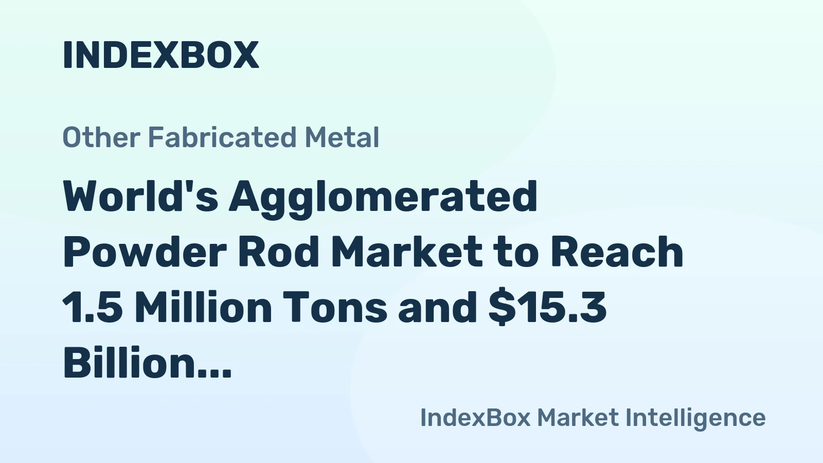 World's Agglomerated Powder Rod Market to Reach 1.5 Million Tons and $15.3 Billion by 2035