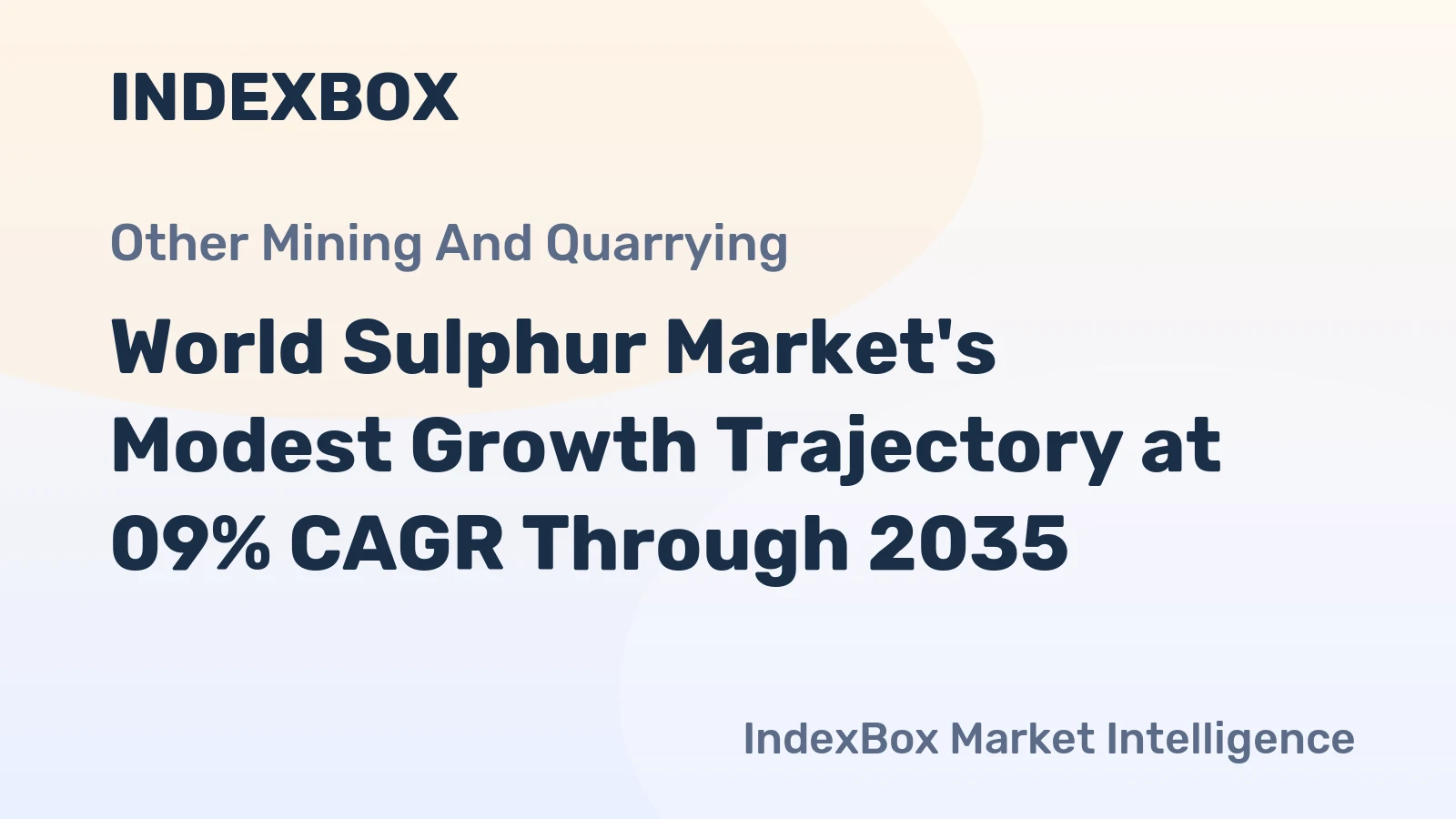 World Sulphur Market's Modest Growth Trajectory at 09% CAGR Through 2035