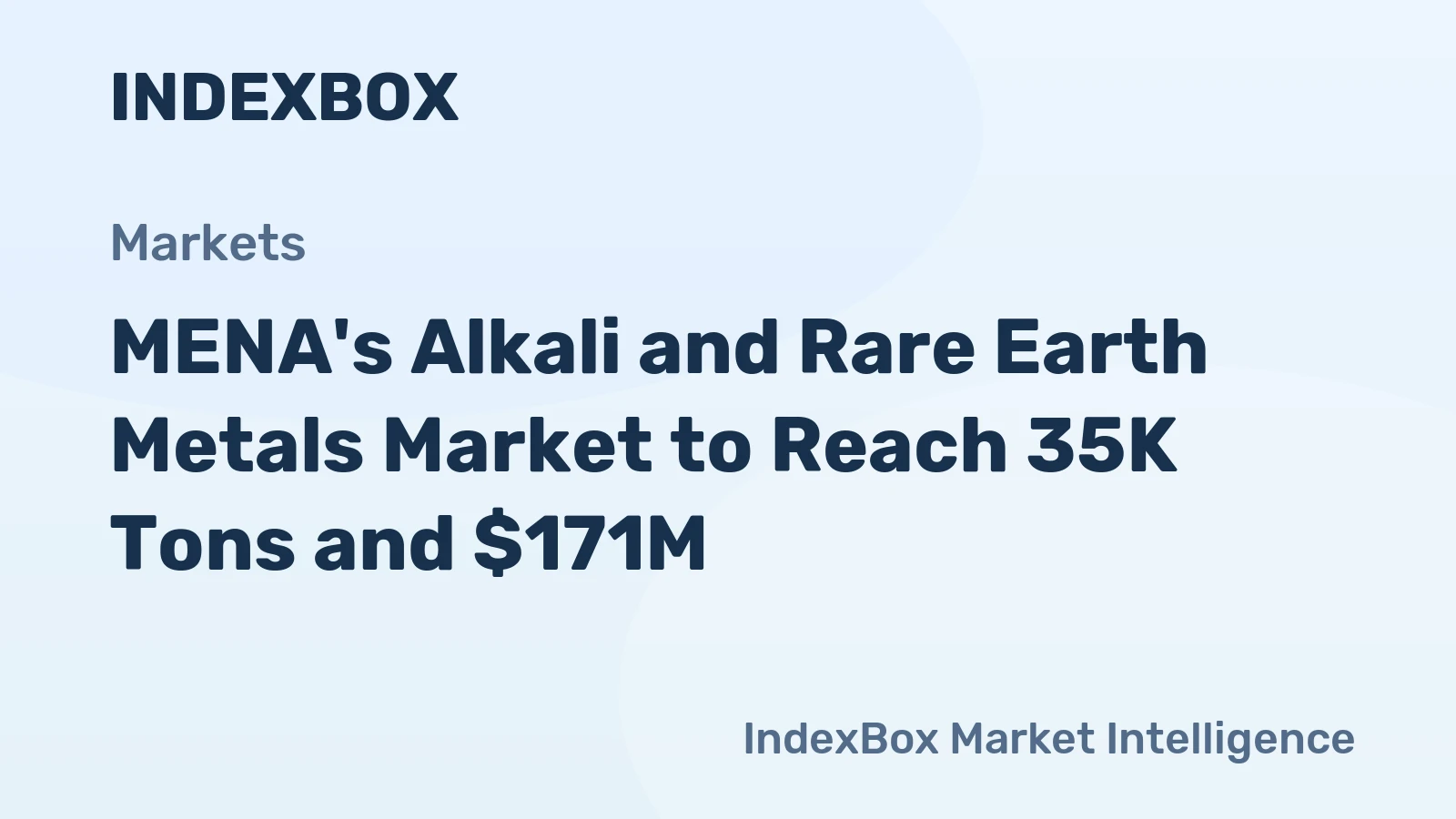 MENA's Alkali and Rare Earth Metals Market to Reach 35K Tons and $171M