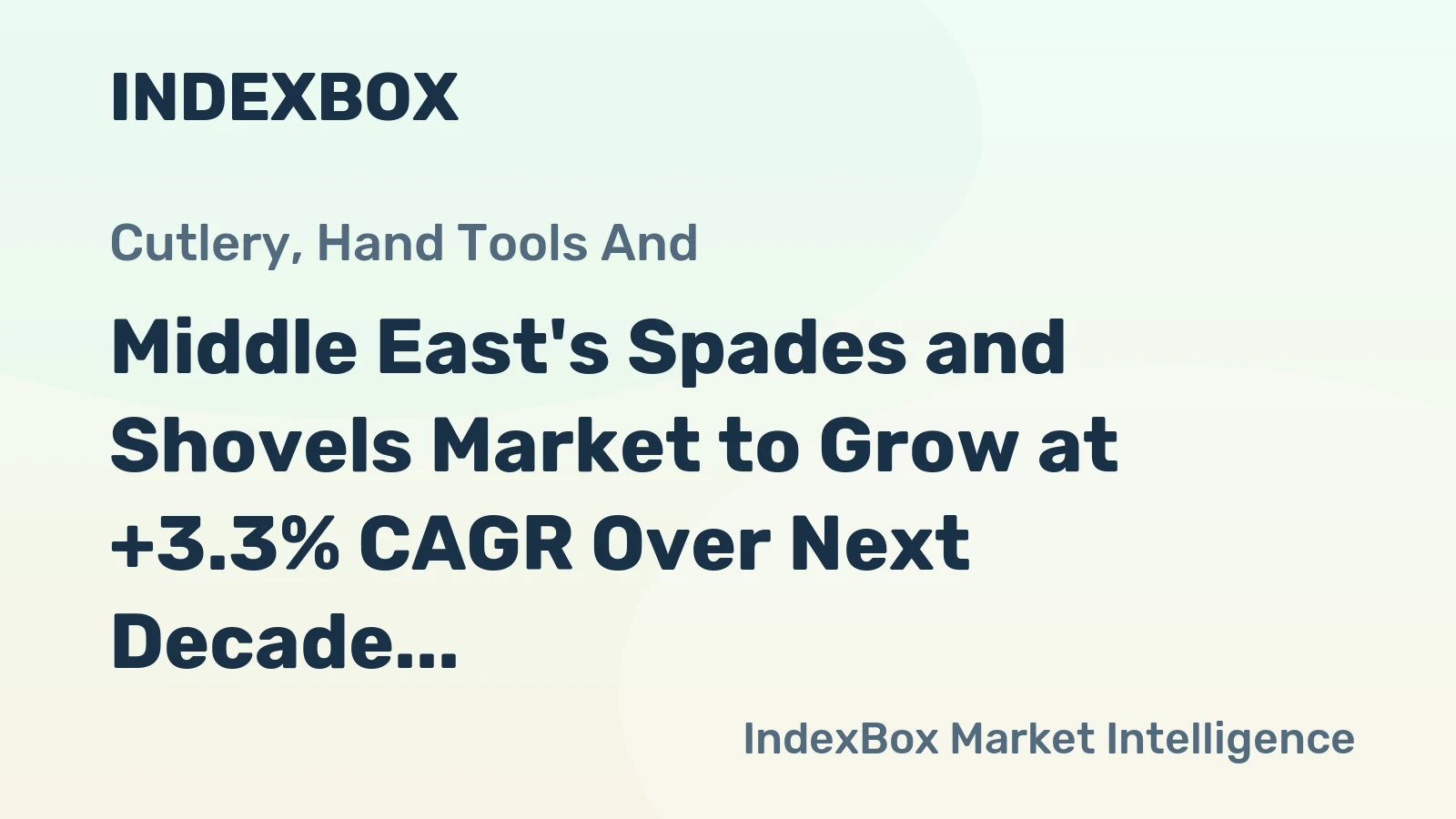 Middle East's Spades and Shovels Market to Grow at +3.3% CAGR Over Next Decade, Reaching 23K Tons by 2035