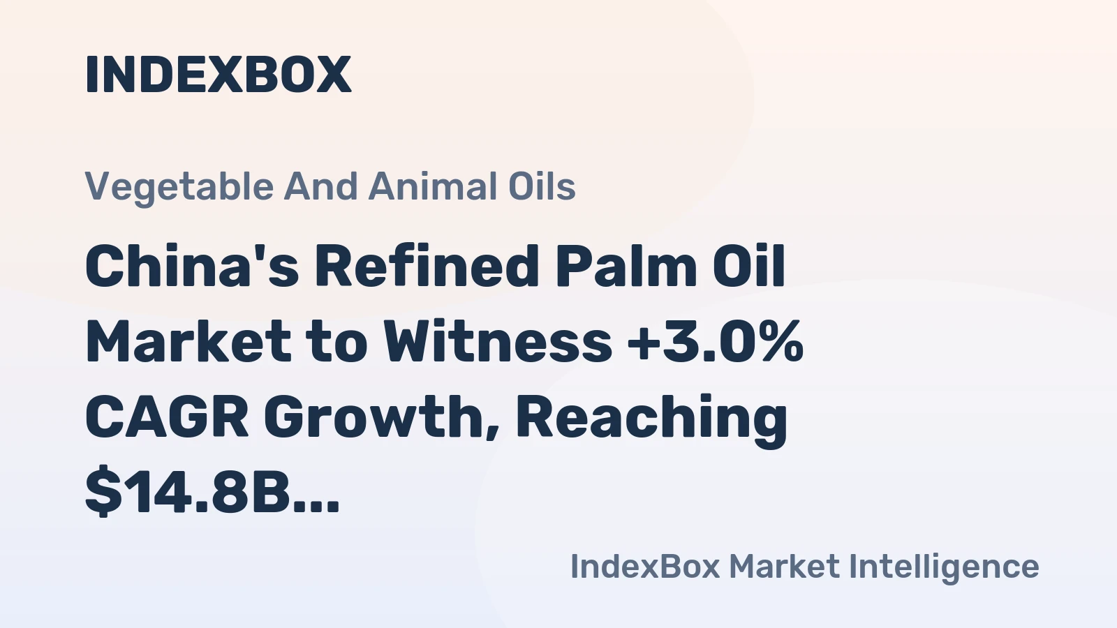 China's Refined Palm Oil Market to Witness +3.0% CAGR Growth, Reaching $14.8B by 2035