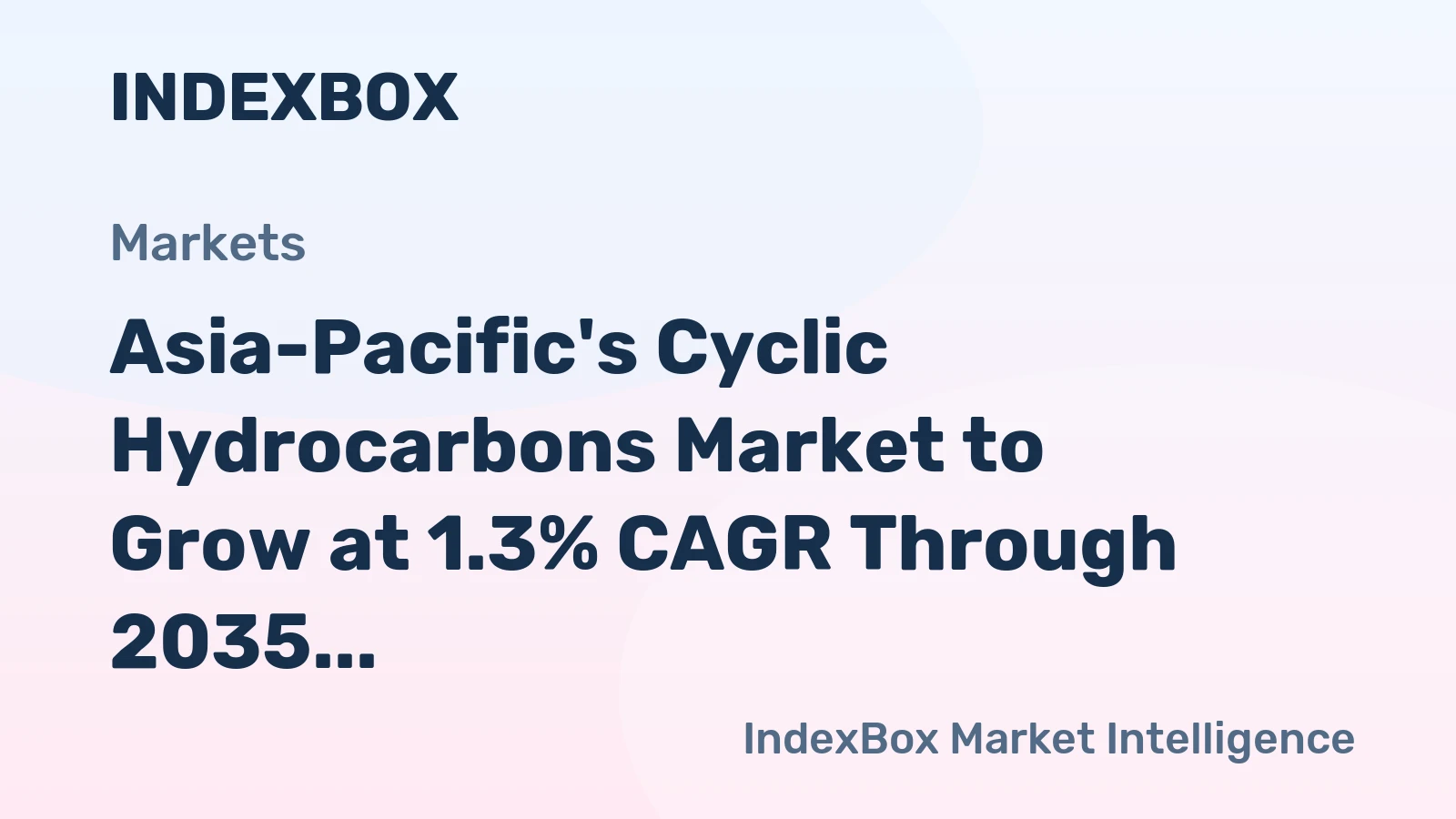 Asia-Pacific's Cyclic Hydrocarbons Market to Grow at 1.3% CAGR Through 2035 on Rising Demand