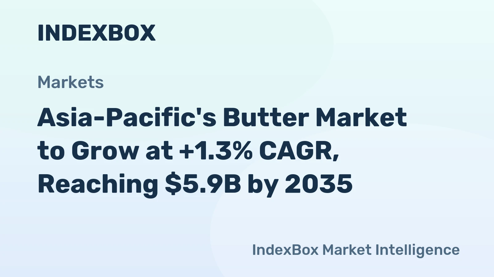 Asia-Pacific's Butter Market to Grow at +1.3% CAGR, Reaching $5.9B by 2035