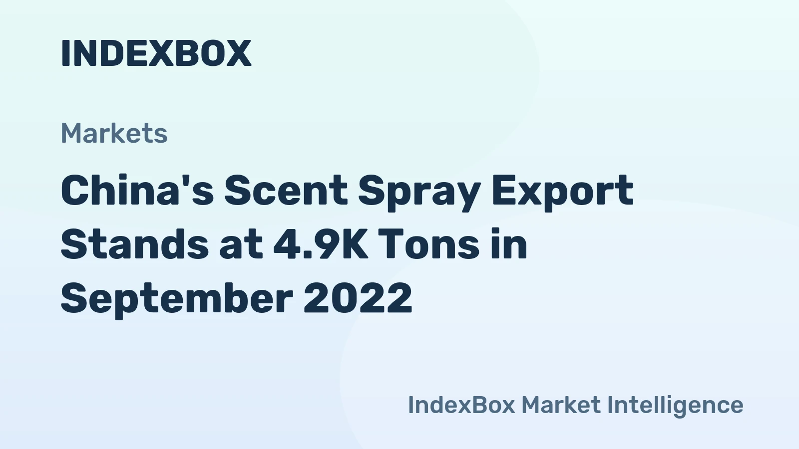 China's Scent Spray Export Stands at 4.9K Tons in September 2022