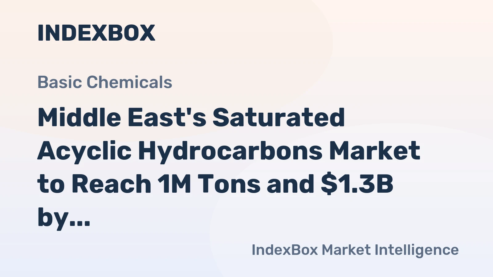 Middle East's Saturated Acyclic Hydrocarbons Market to Reach 1M Tons and $1.3B by 2035