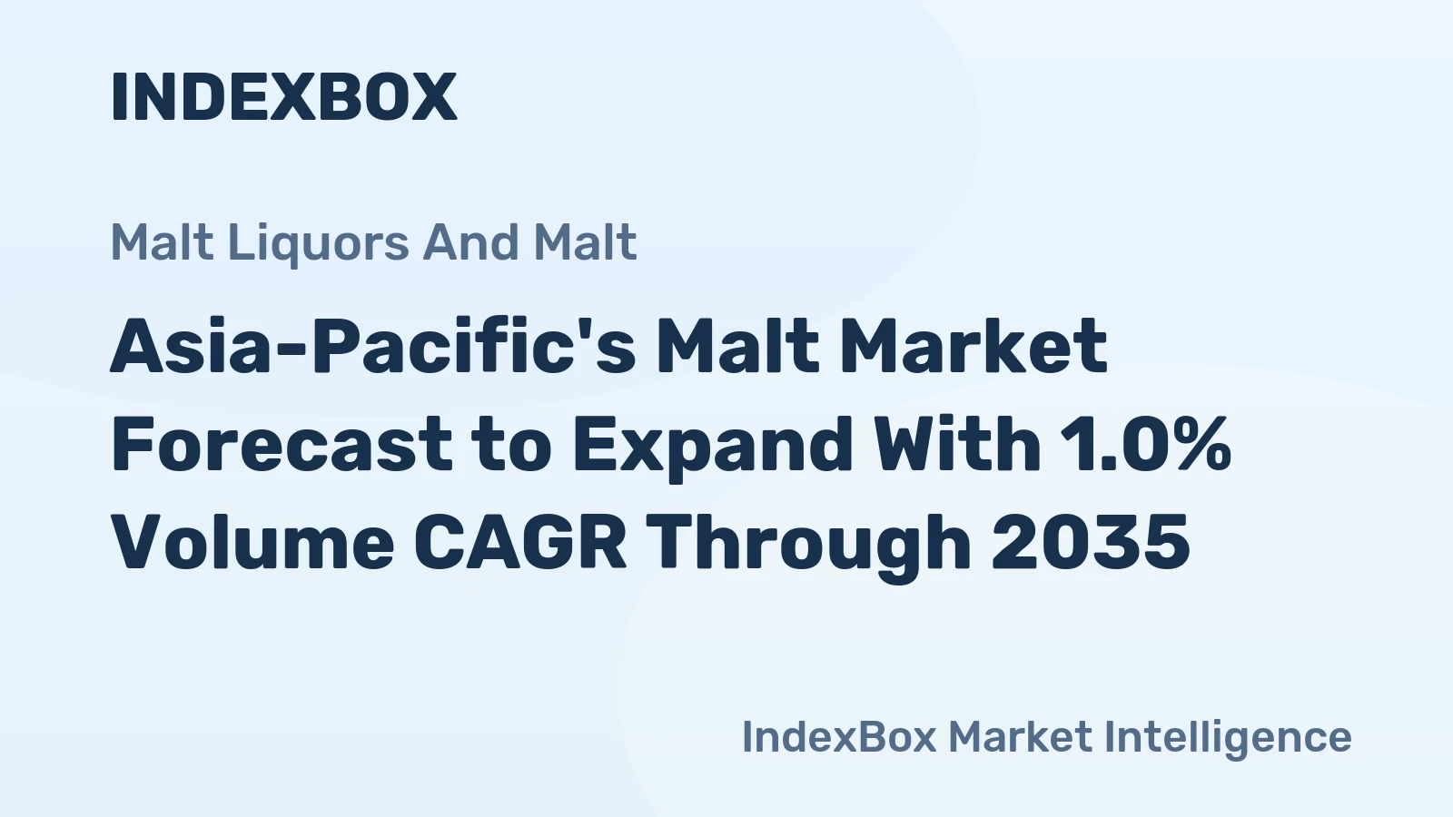 Asia-Pacific's Malt Market Forecast to Expand With 1.0% Volume CAGR Through 2035