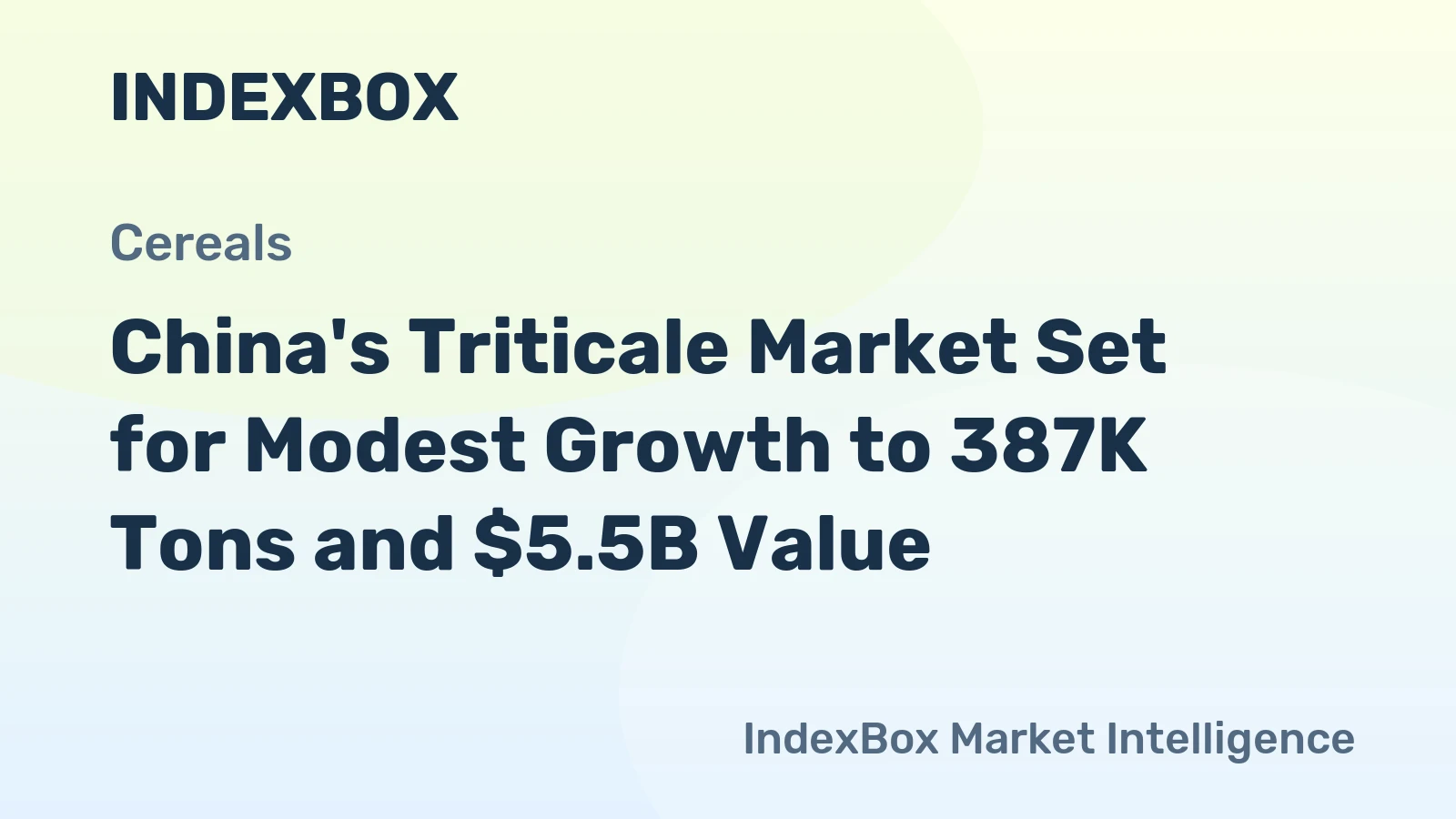 China's Triticale Market Set for Modest Growth to 387K Tons and $5.5B Value