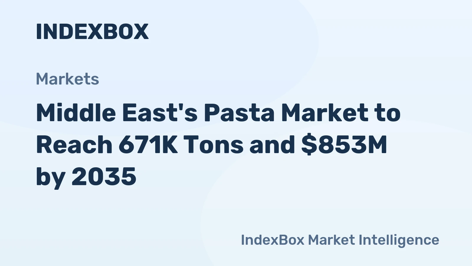 Middle East's Pasta Market to Reach 671K Tons and $853M by 2035